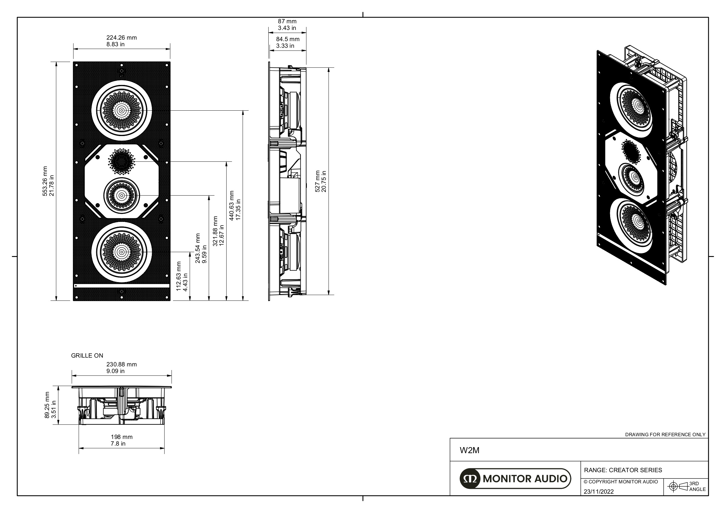 Monitor Audio Creator W2M głośnik ścienny Monitor Audio Creator W2M głośnik ścienny